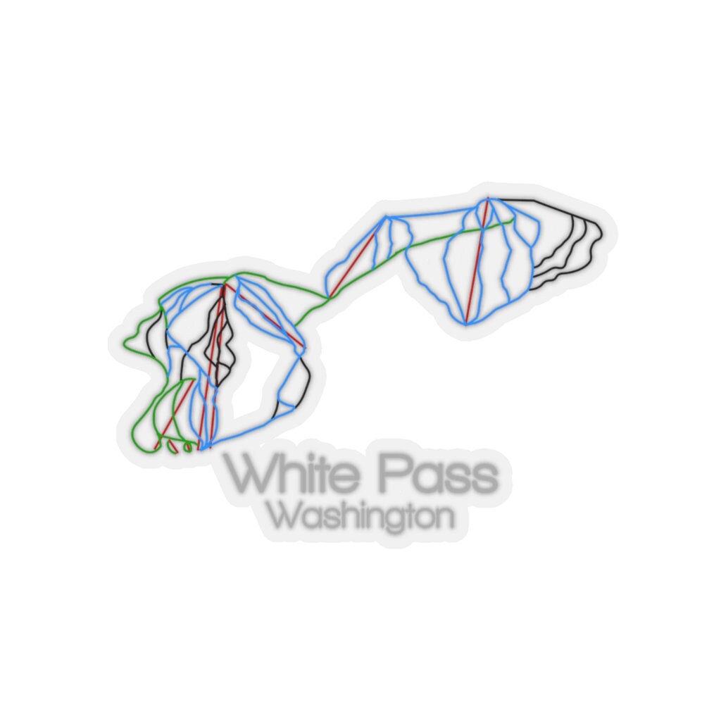 White Pass Washington Sticker Tail Map Sticker Ski - Etsy