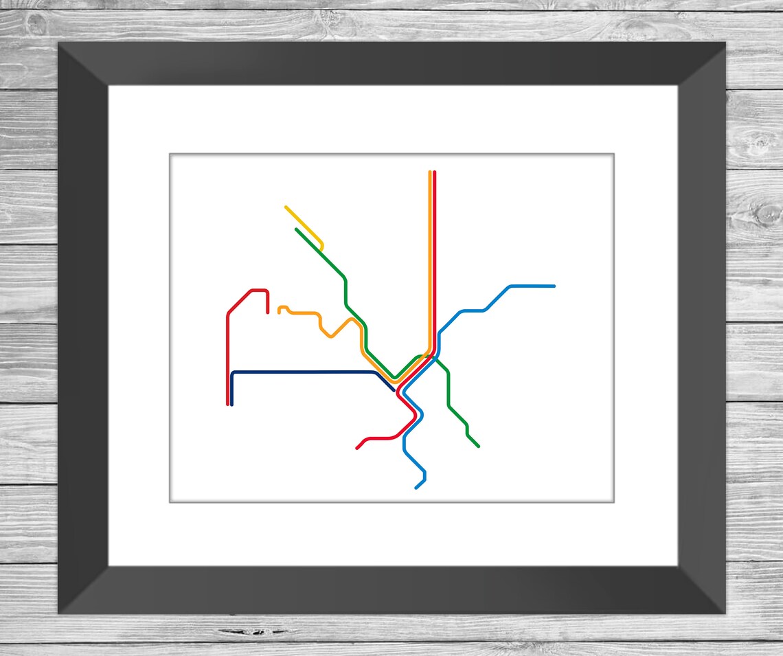 Dallas DART Map Texas Subway Map Light Rail Map Metro - Etsy