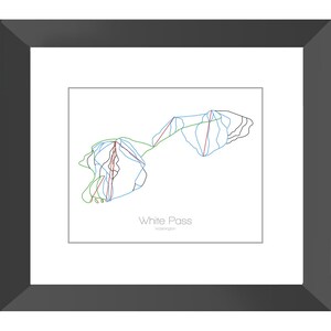 White Pass Map Washington Wa Ski Snowboard Trail Art --- Print, Poster ...