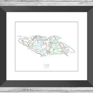 Vail Colorado | Vail Map | Vail Art | Vail Trail Map | Vail Mountain ...