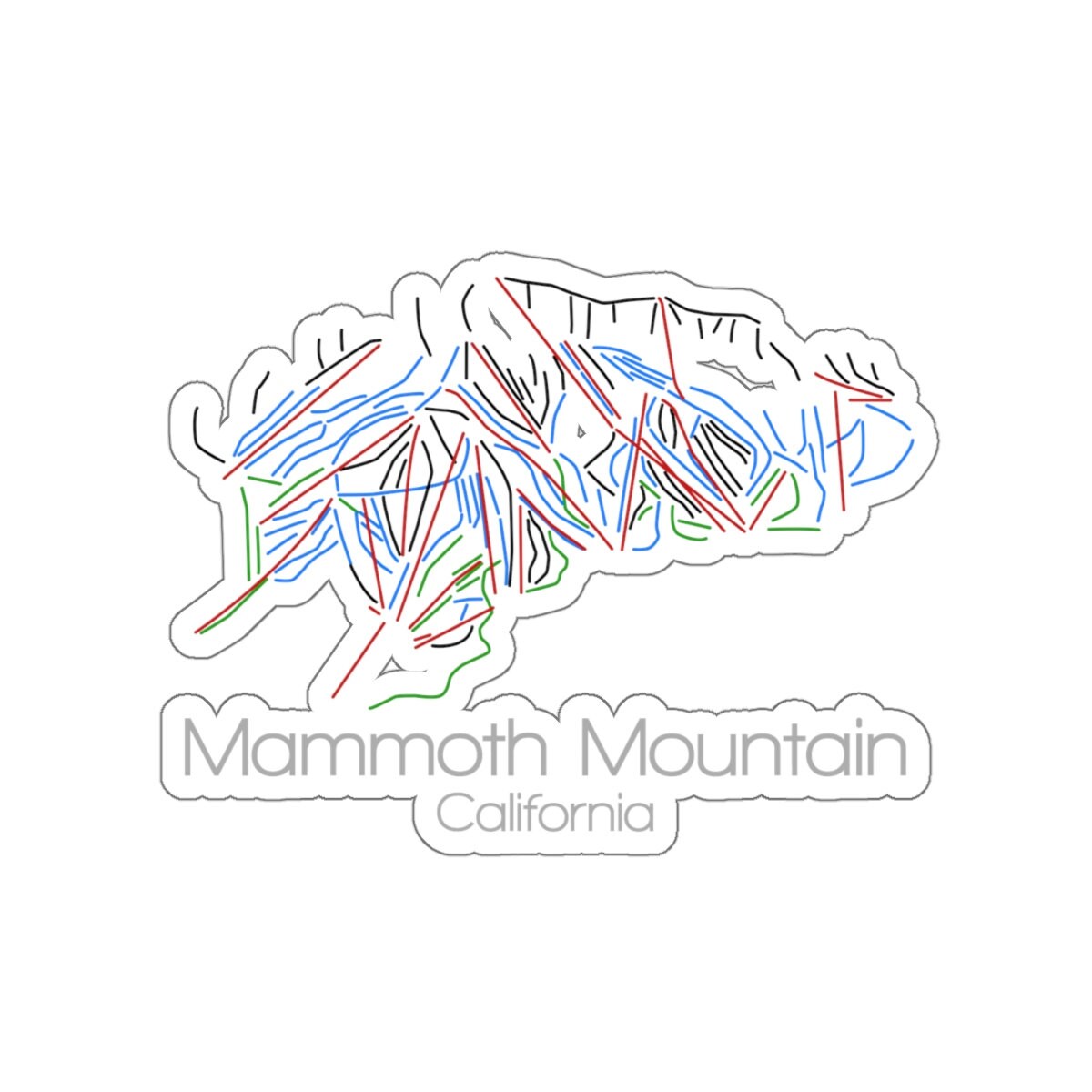 Mammoth California Sticker | Tail Map Sticker | Ski Sticker | Snowboard ...