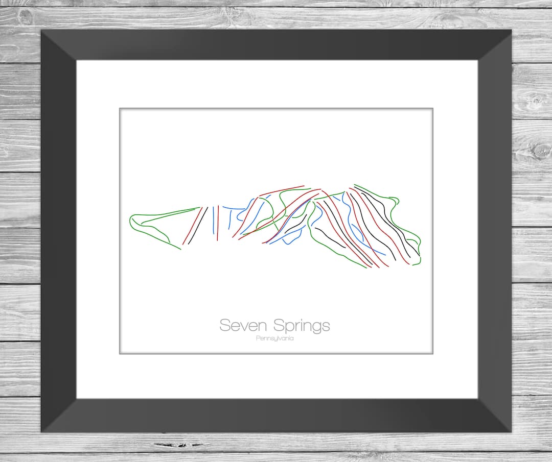 Seven Springs Map Pennsylvania Pa Ski Snowboard Trail Map Art --- Print ...