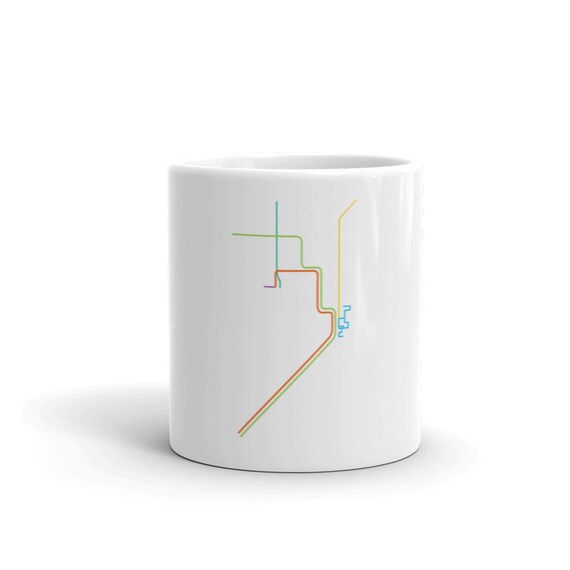 Miami Metrorail Subway Map Mug City Coffee Mug Tea Mug | Etsy