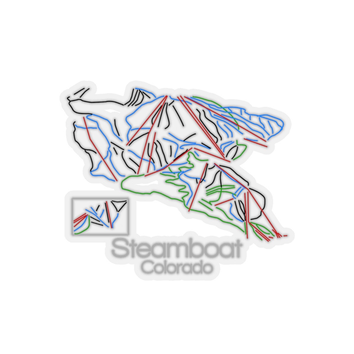 Steamboat Colorado Sticker Tail Map Sticker Ski Sticker - Etsy