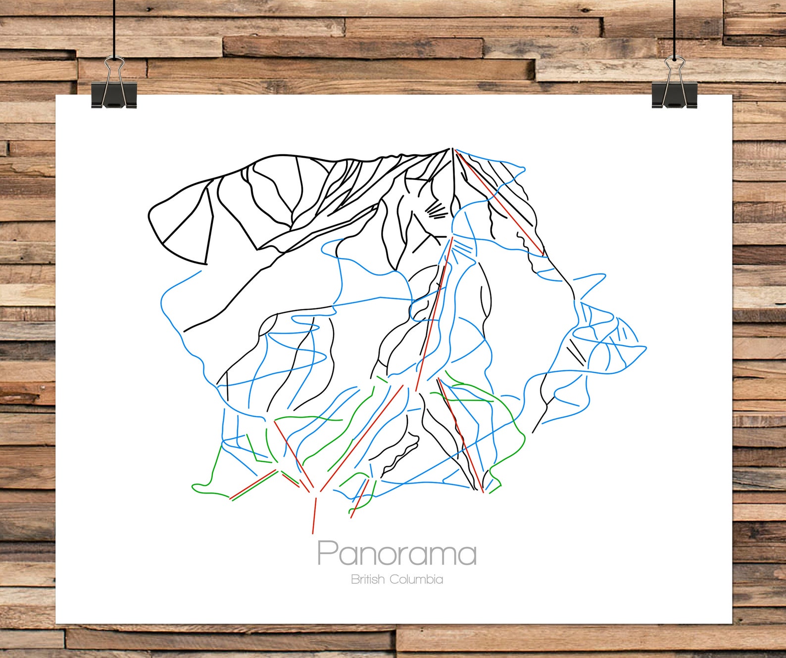 Panorama Ski Map Trail Map British Columbia Canada | Etsy