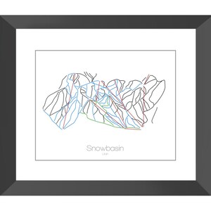 Snowbasin Map Utah Ut Ski Snowboard Trail Map Art --- Print, Poster ...