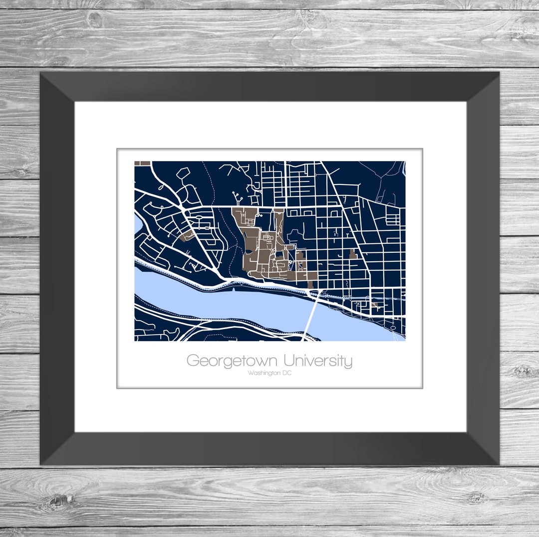 Georgetown University Map | University Art | Washington D.C. Street ...
