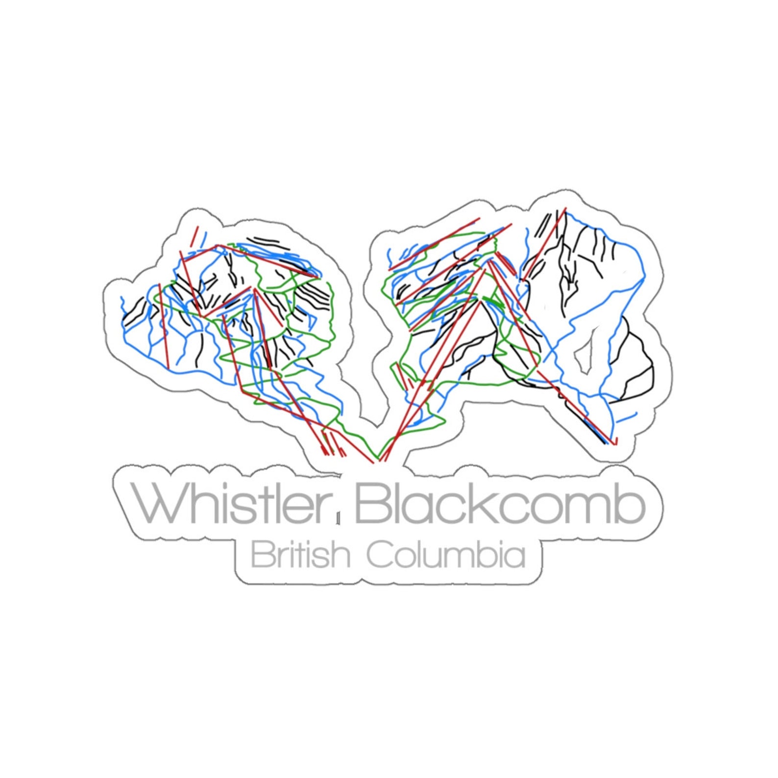Whistler Canada Sticker Whistler Blackcomb Tail Map | Etsy