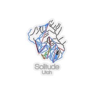 Solitude Utah Sticker Tail Map Sticker Ski Sticker Snowboard Sticker UT ...