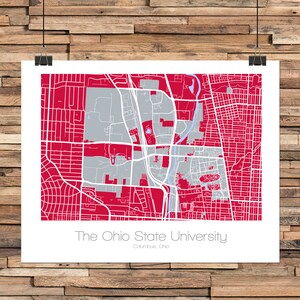 The Ohio State University Map University Art Columbus Ohio Street Oh ...