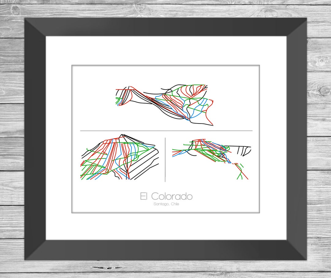 El Colorado Chile Ski Map | Trail Map | Santiago Chile | Modern Wall ...