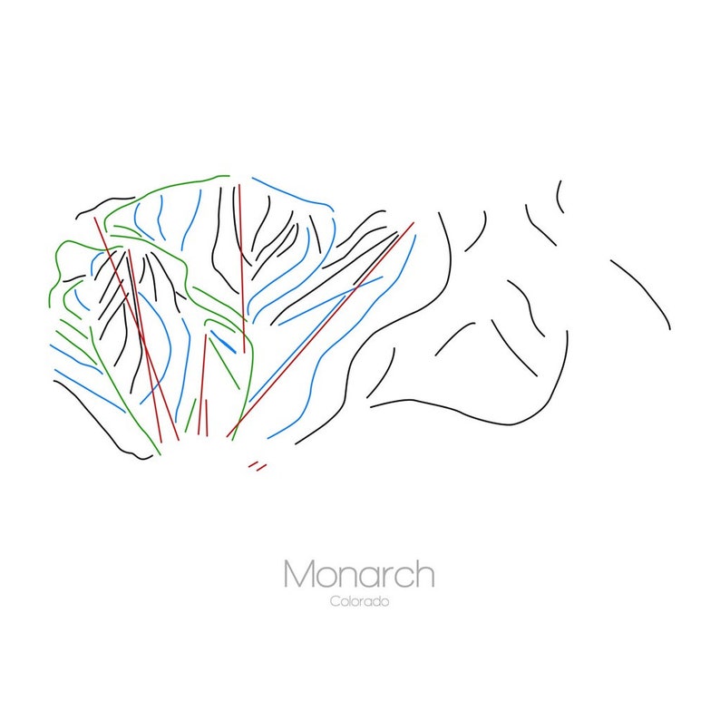 Monarch Map Colorado Co Ski Snowboard Trail Map Art Print | Etsy