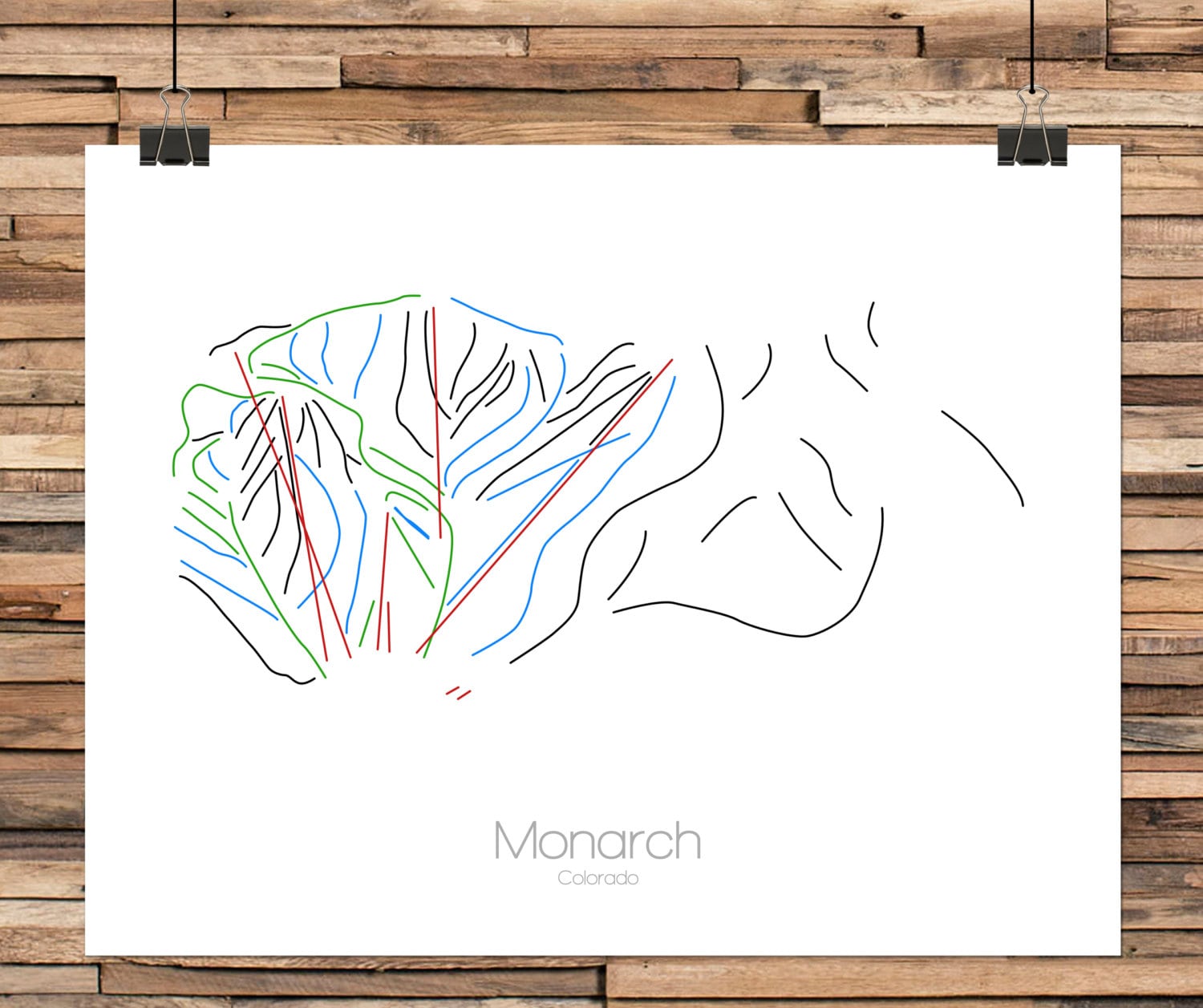 Monarch Map Colorado Co Ski Snowboard Trail Map Art Print | Etsy