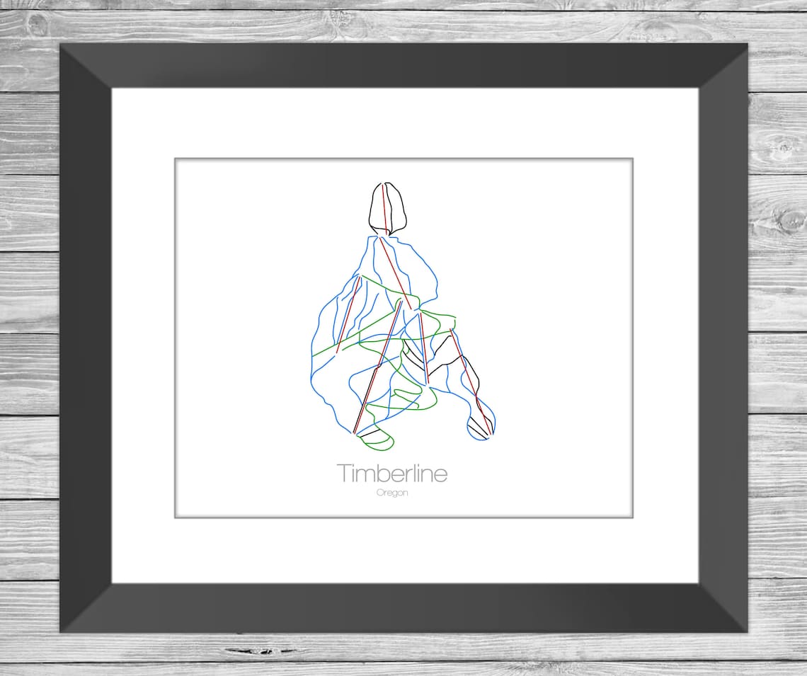 Timberline Ski Map | Mt. Hood Oregon | Timberline Trail Map | Modern ...