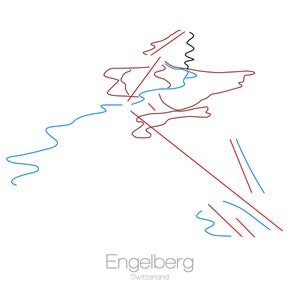 Engelberg Switzerland Ski Map | Switzerland | Swiss Alps | Modern Wall ...