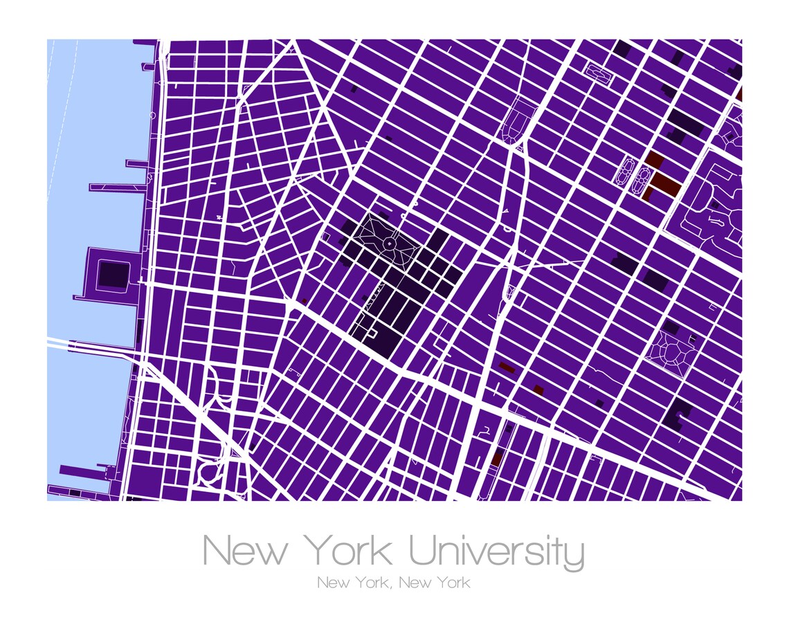 NYU Map | University Art | New York University Street | NYC Manhattan ...