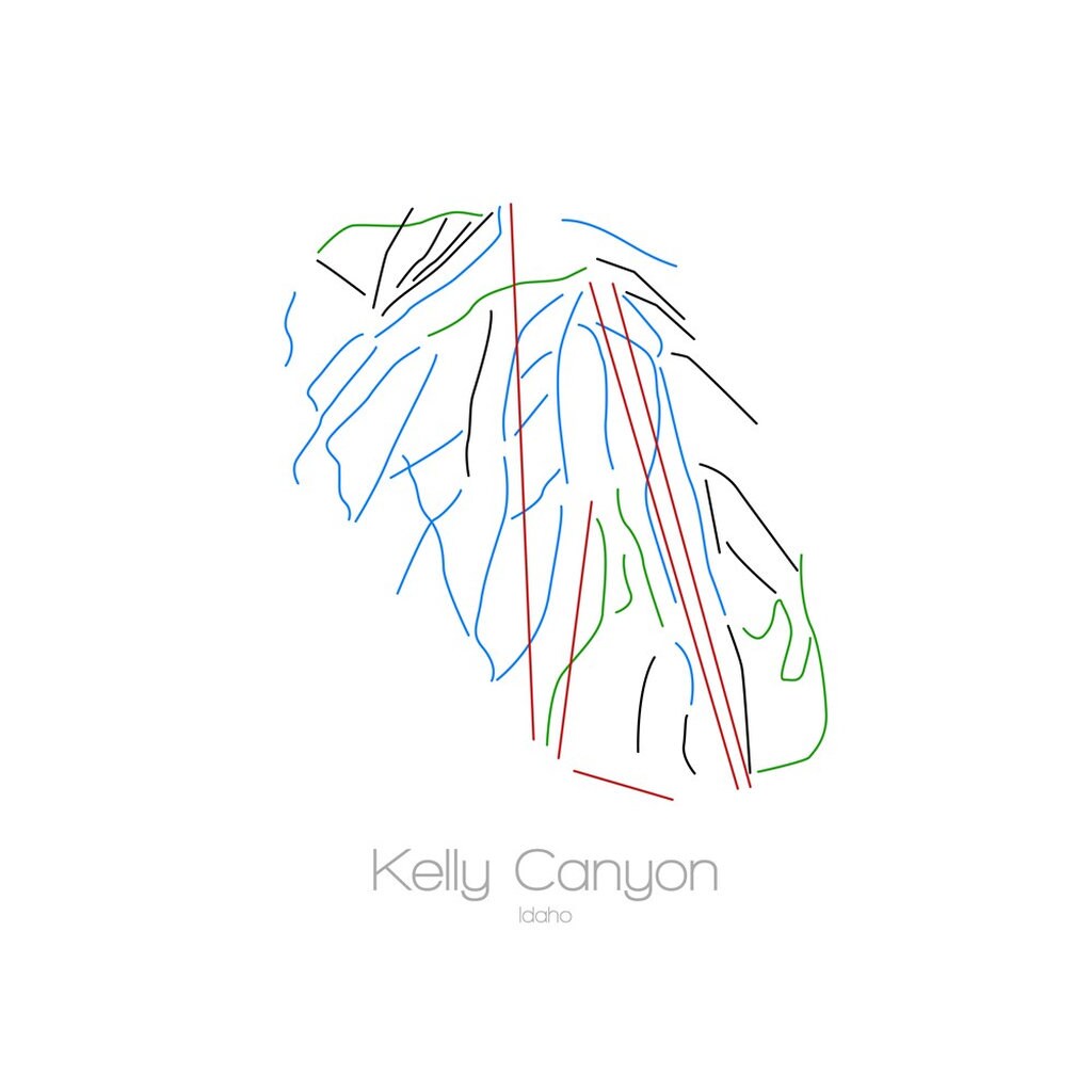 Kelly Canyon Ski Map Kelly Idaho Modern Wall Art - Etsy Singapore