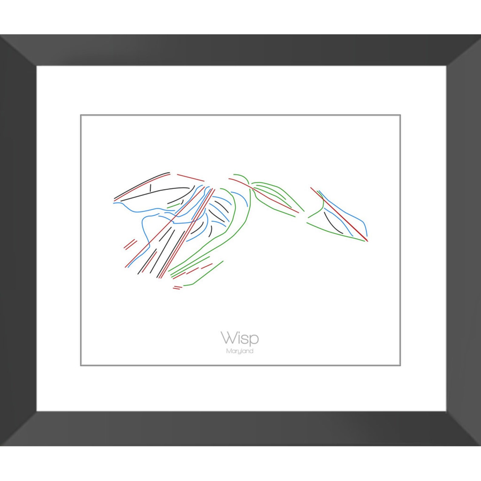 Wisp Map Maryland Md Ski Snowboard Trail Map Art Print | Etsy