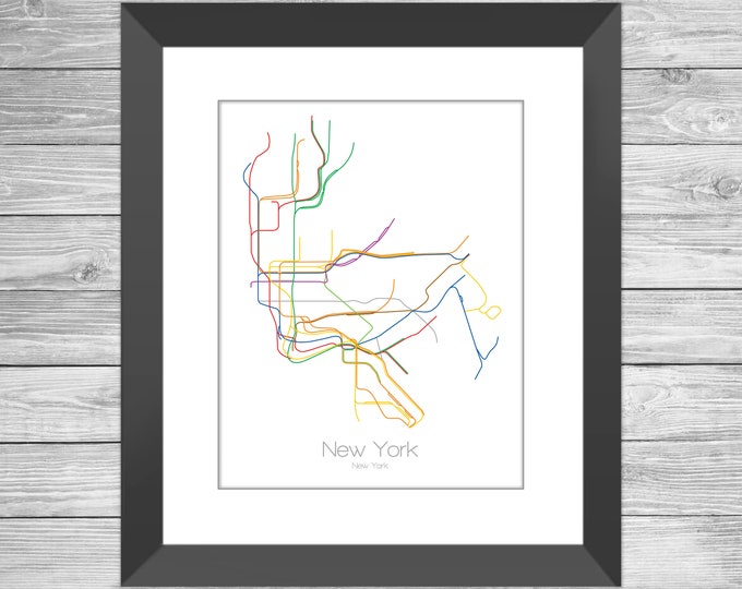 New York City Subway Map Sticker Train Map Metro Map Nyc - Etsy