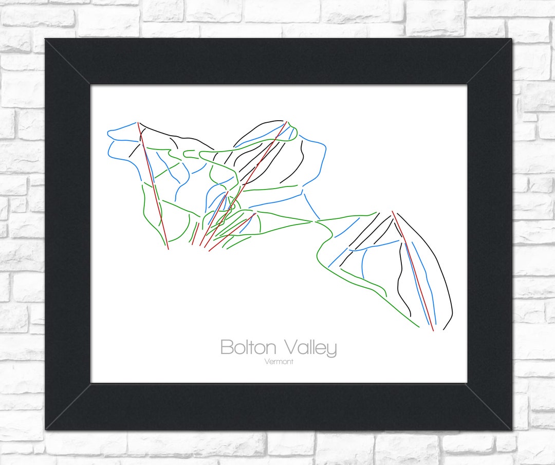Bolton Valley Ski | Bolton Vermont | Ski Map | Bolton Art | Trail Map ...