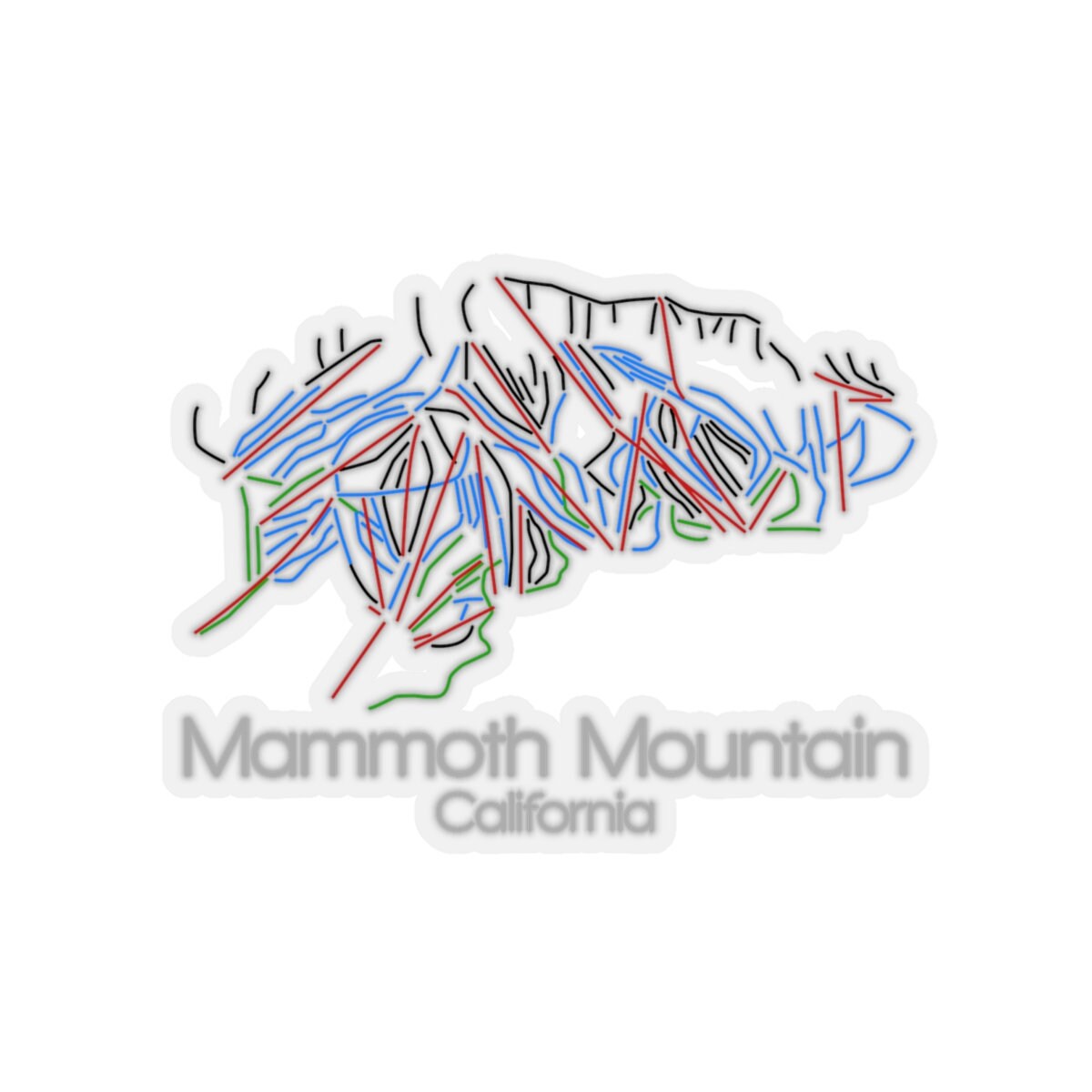 Mammoth California Sticker Tail Map Sticker Ski Sticker | Etsy