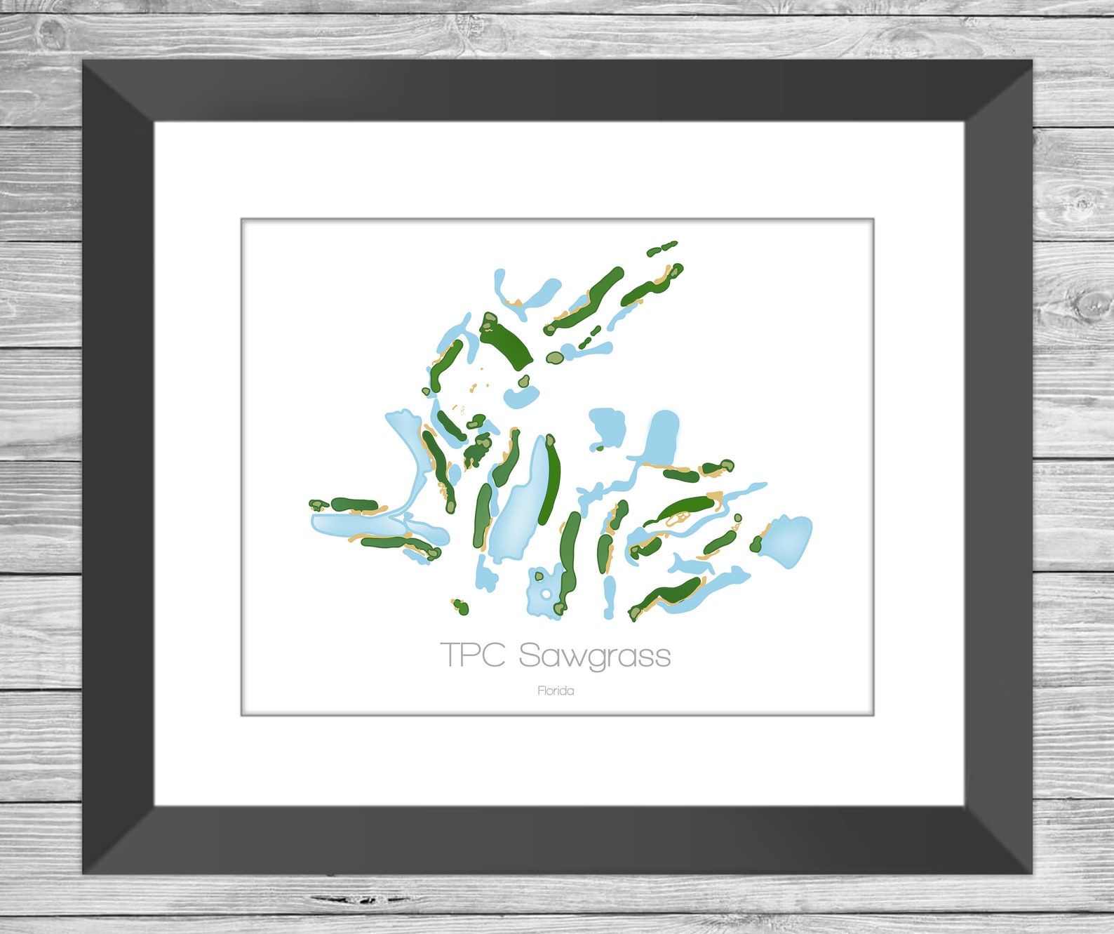 Tpc Sawgrass Golf Map | Pga | Golf Course | Golf Wall Art | Golf Gift ...