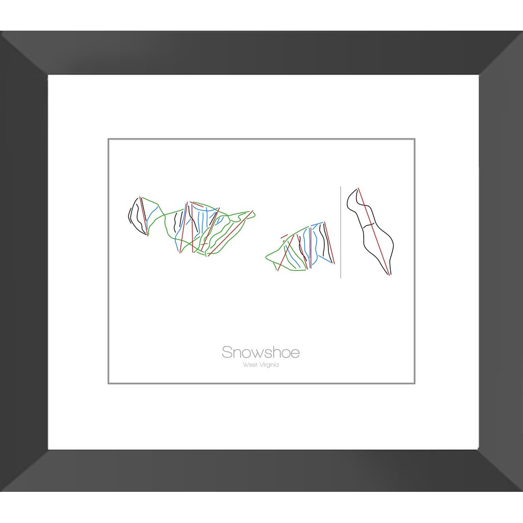 Snowshoe Ski Map Snowshoe West Virginia Modern Wall Art - Etsy