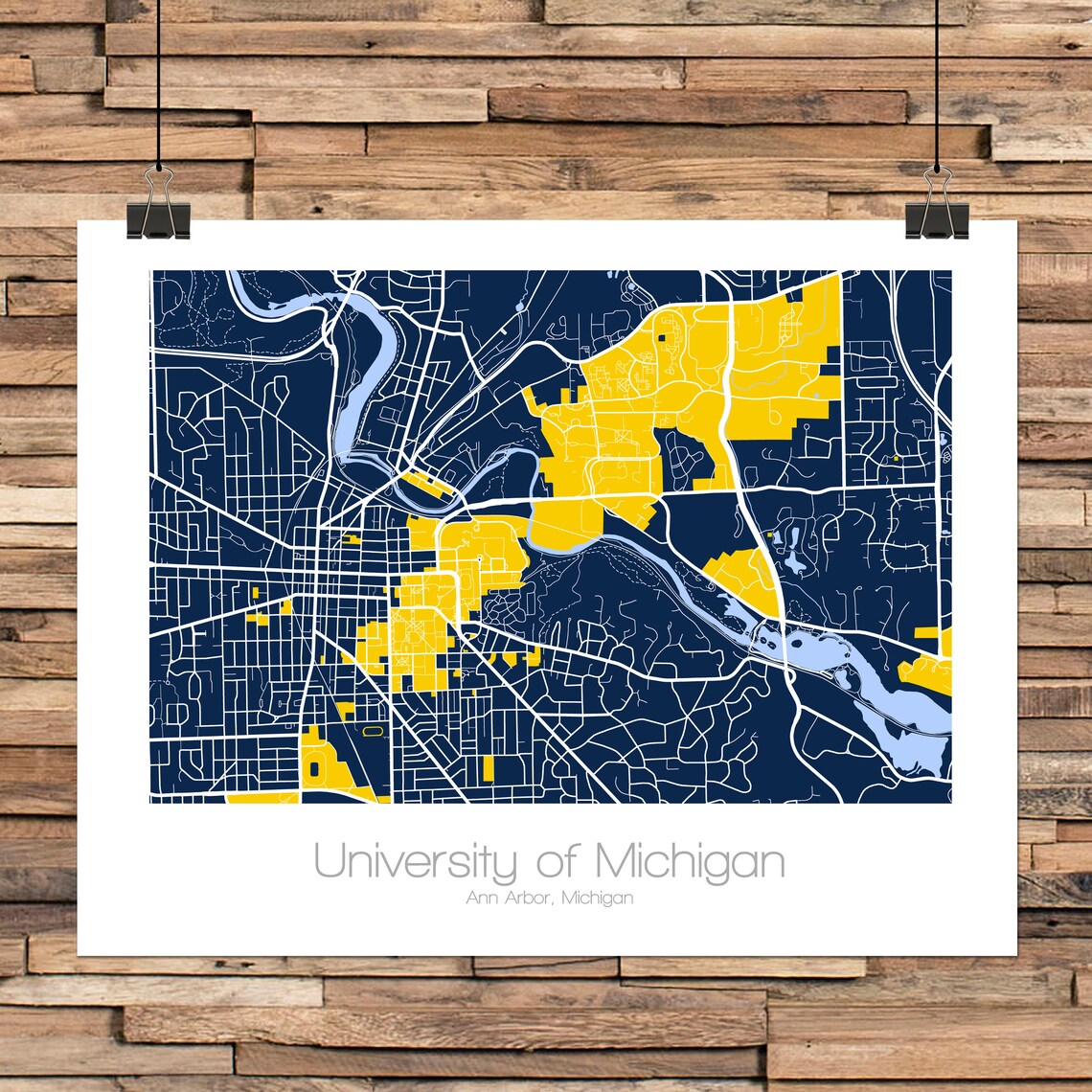 University of Michigan Map | University Art | Ann Arbor Street | Mi ...