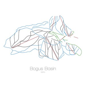 Bogus Basin Map Idaho Id Ski Snowboard Trail Map Art --- Print, Poster ...