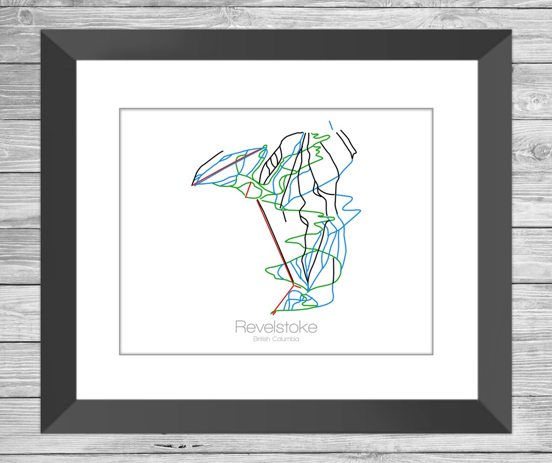 Revelstoke Ski Map | Trail Map | British Columbia Canada | Modern Wall ...
