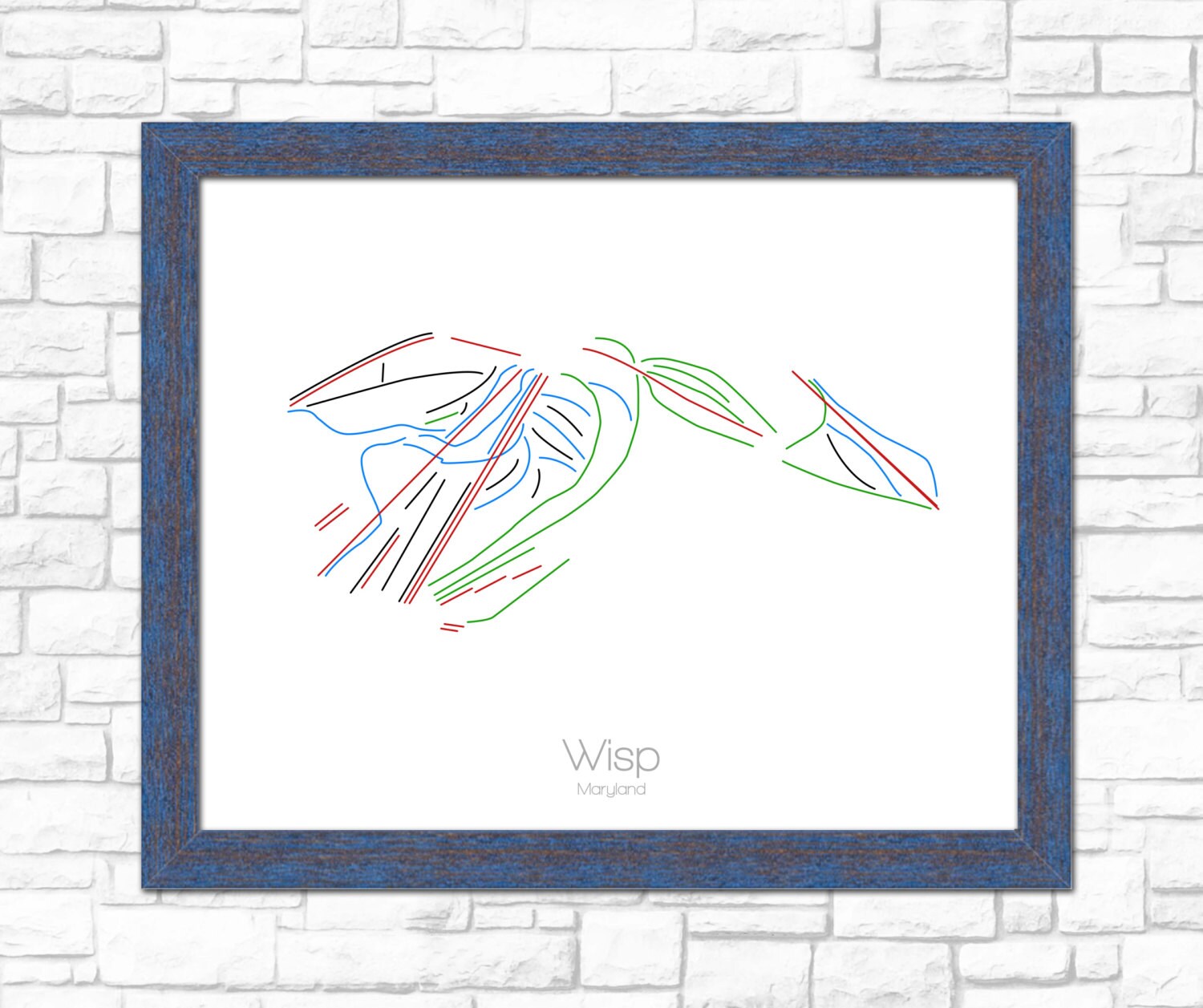 Wisp Map Maryland MD Ski Snowboard Trail Map Art Print | Etsy