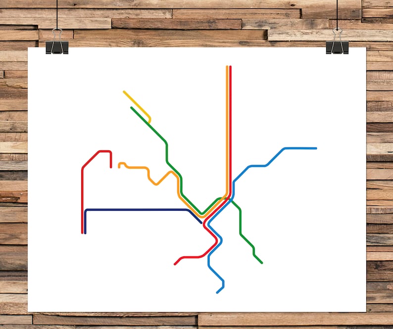 Dallas DART Map Texas Subway Map Light Rail Map Metro - Etsy