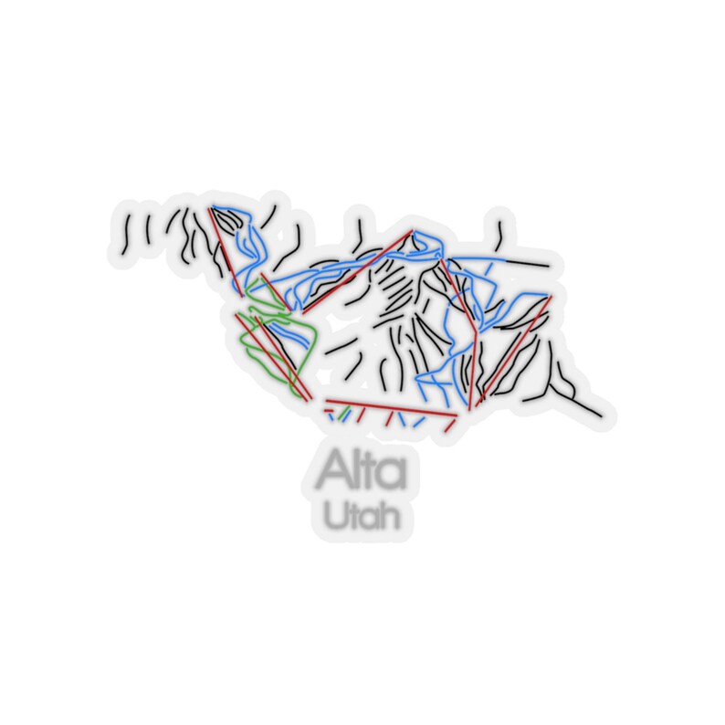 Alta Utah Sticker Tail Map Sticker Ski Sticker Snowboard | Etsy