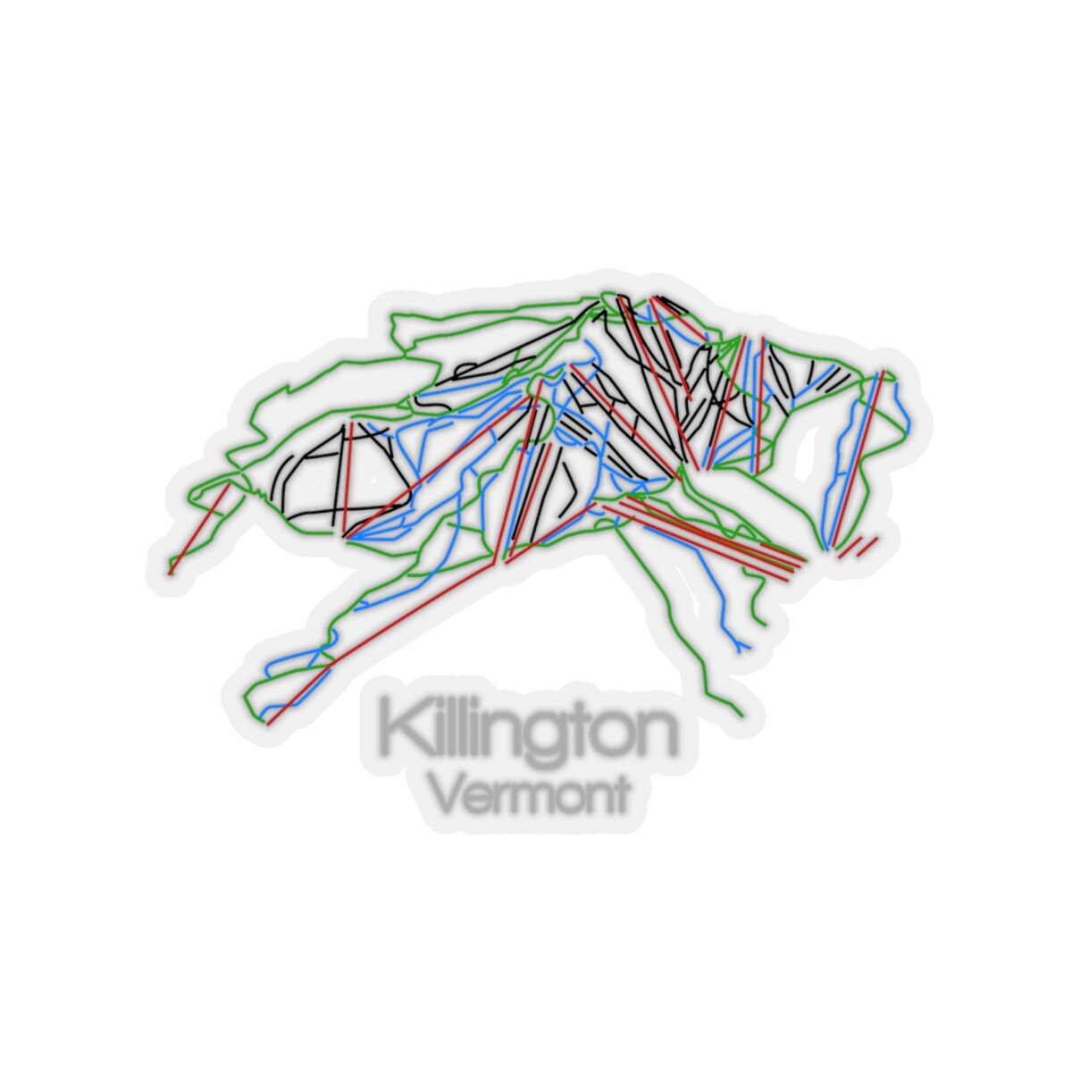 Killington Vermont Sticker Tail Map Sticker Ski Sticker | Etsy