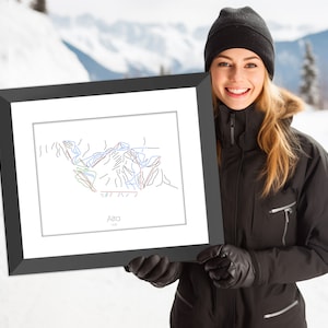 Alta Ski Map | Alta Utah | Modern Wall Art | Mountain Décor | Ski Gift ...