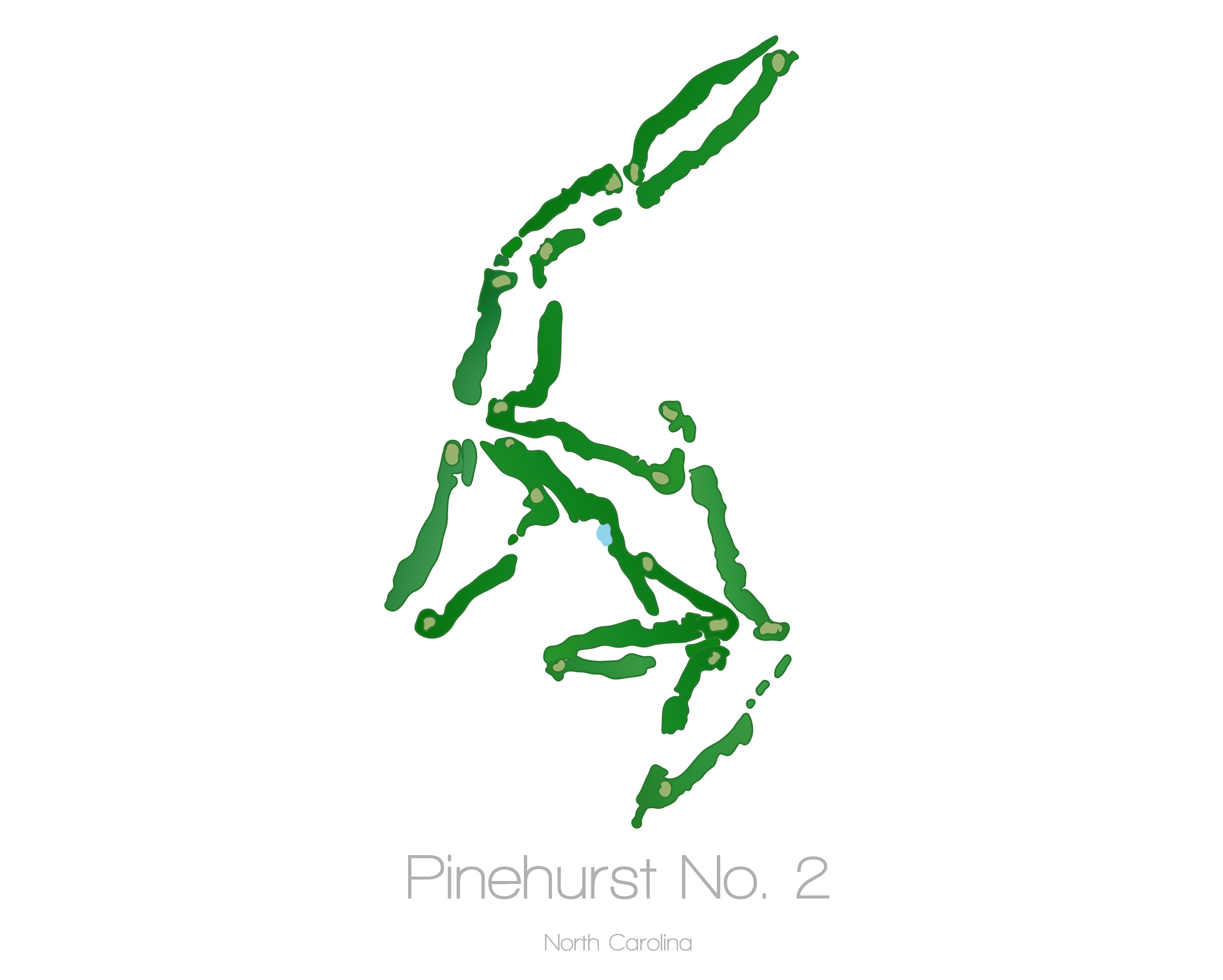 Pinehurst No. 2 Golf Map Pga Augusta Golf Course Golf - Etsy UK