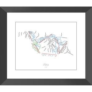 Alta Ski Map | Alta Utah | Modern Wall Art | Mountain Décor | Ski Gift ...