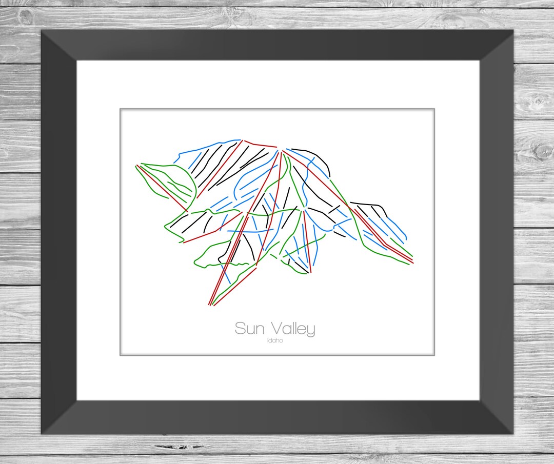 Sun Valley Map Idaho Id (bald Mountain Only) Ski Snowboard Trail Map ...