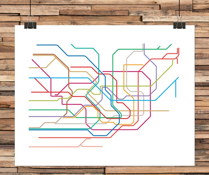 Tokyo Subway Map Japan Subway Map Train Map Rail Metro - Etsy