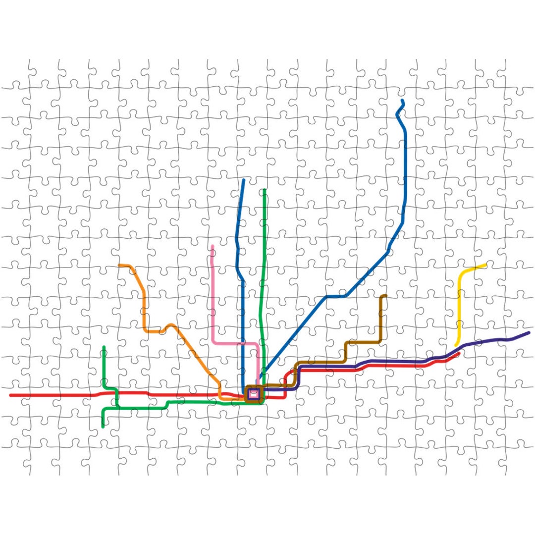 Puzzle Chicago L Subway Map | 252 Pieces - Etsy