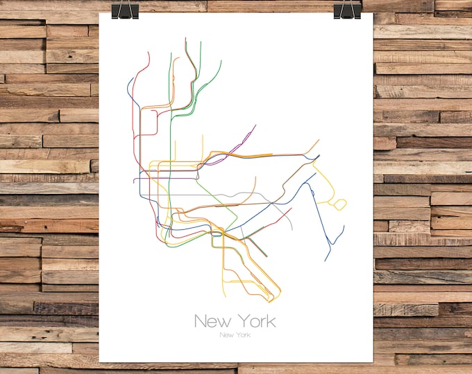 New York City Subway Map Sticker Train Map Metro Map Nyc - Etsy