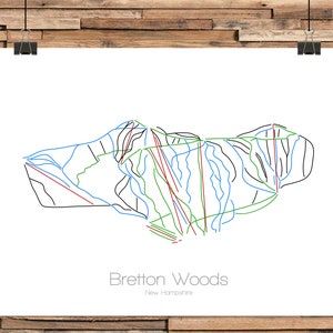 Bretton Woods Map Ski Map | Bretton New Hampshire Nh | Modern Wall Art ...
