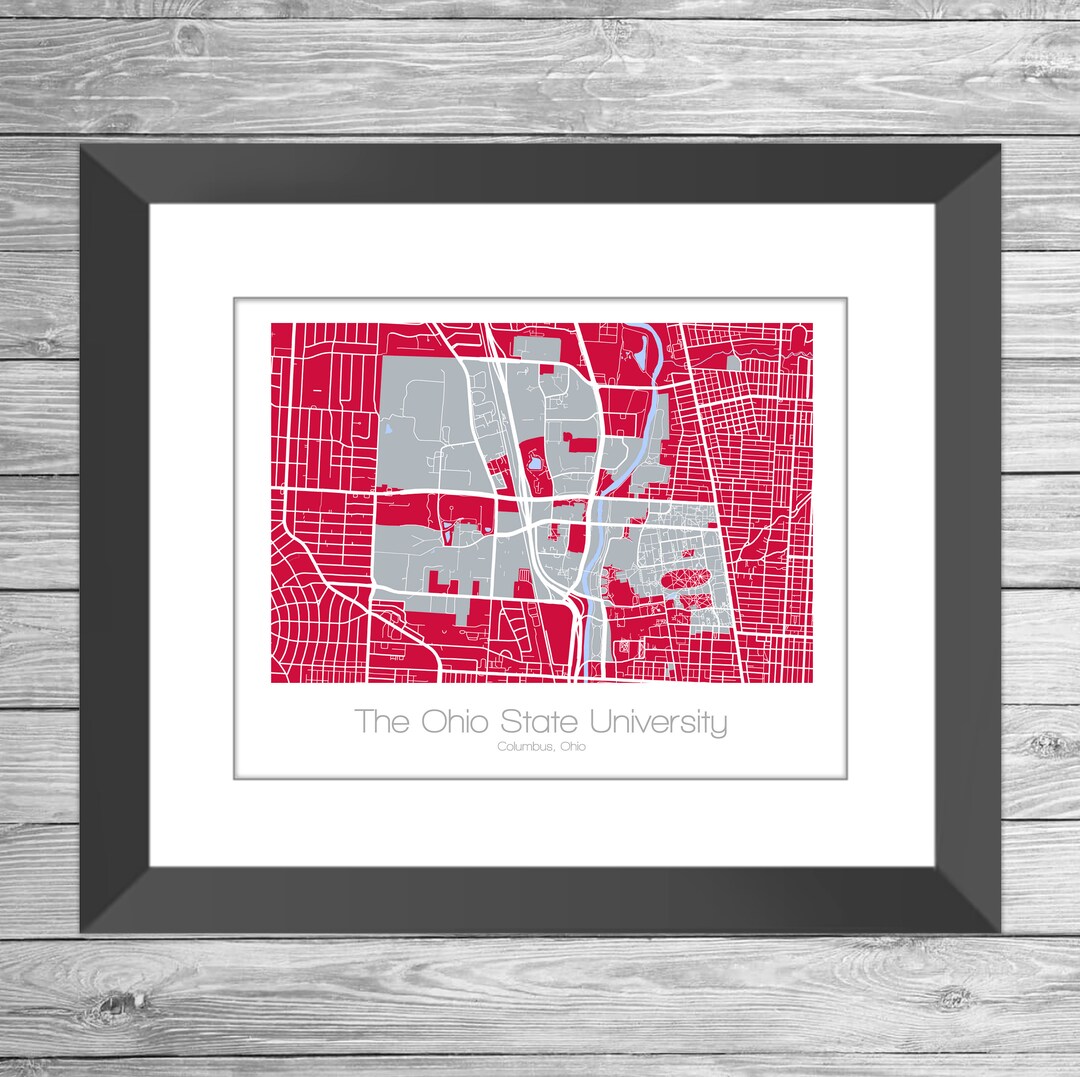 The Ohio State University Map | University Art | Columbus Ohio Street ...