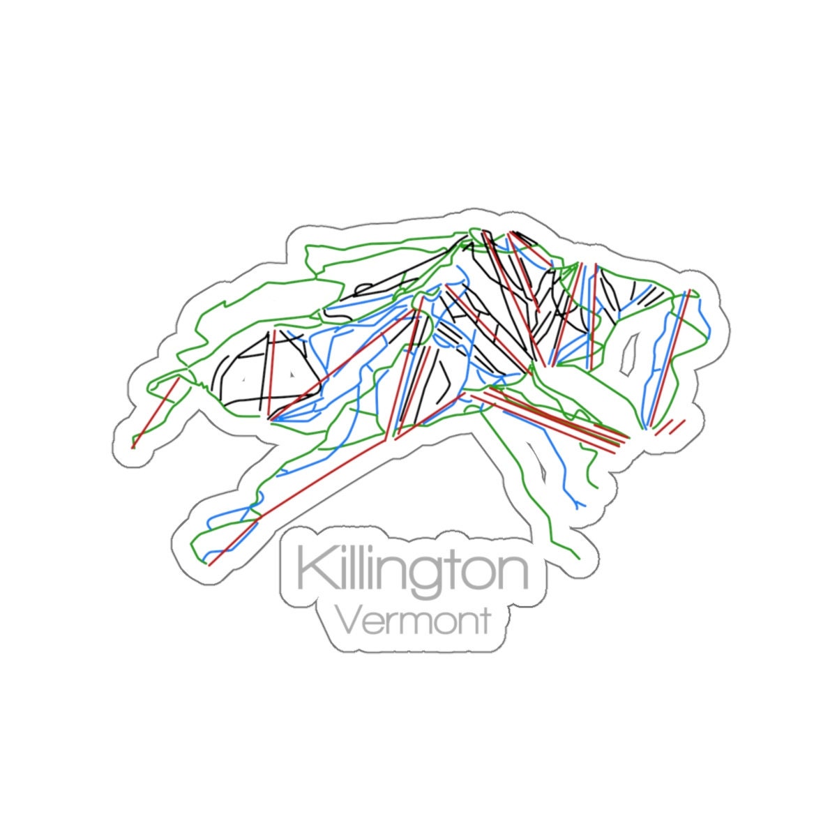 Killington Vermont Sticker Tail Map Sticker Ski Sticker - Etsy