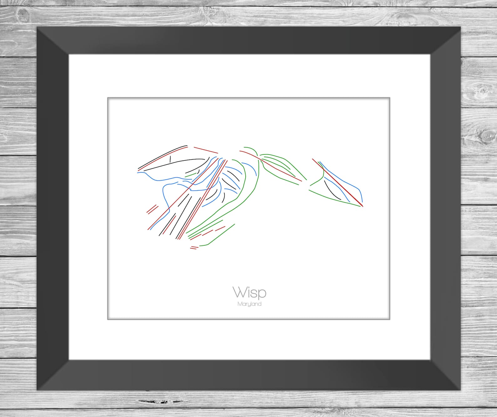 Wisp Map Maryland Md Ski Snowboard Trail Map Art Print | Etsy