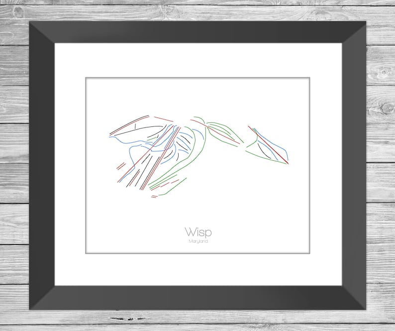 Wisp Map Maryland Md Ski Snowboard Trail Map Art Print - Etsy
