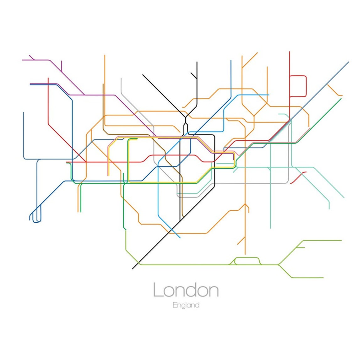London Tube Map London Underground Map London England Map - Etsy