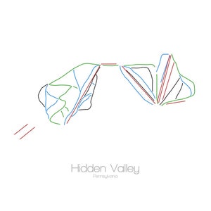 Hidden Valley Map Pennsylvania Pa Ski Snowboard Trail Map Art --- Print ...