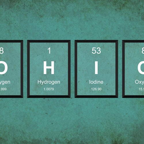 Ohio Print Periodic Table Ohio Home Wall Art Vintage Ohio | Etsy