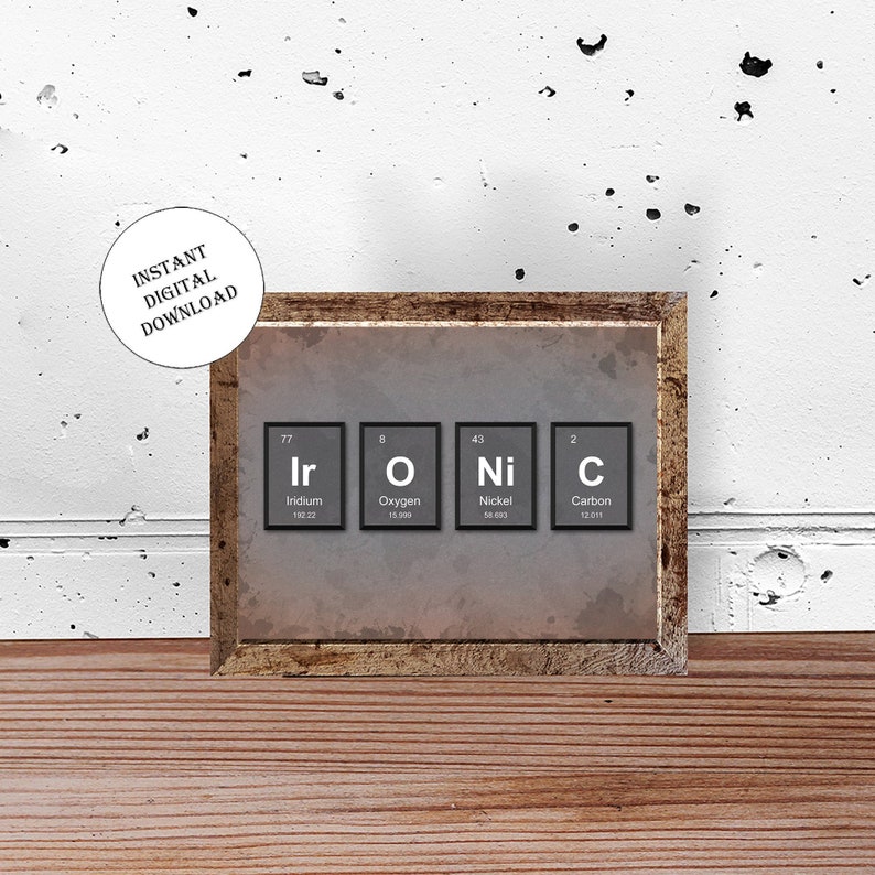 Ironic Science Wall Art Periodic Table of Elements Science - Etsy